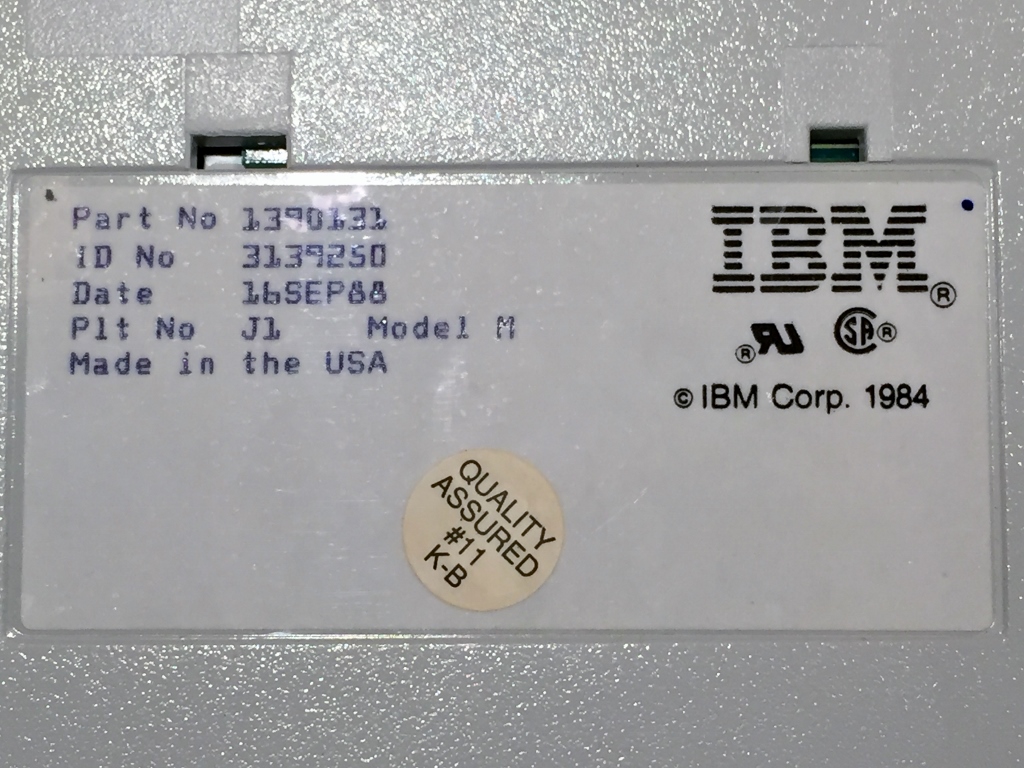 1988 IBM model M (1390131) Made by IBM 16 SEP 88 – ClickyKeyboards