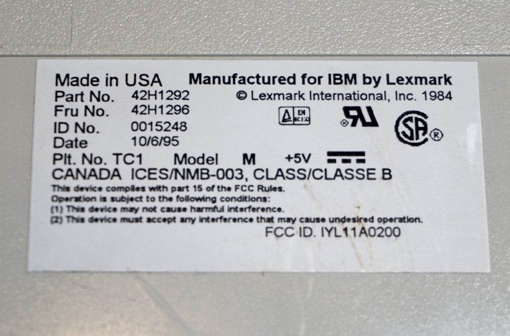 1995 IBM model M (42H1292) Made by Lexmark 10/6/95 – ClickyKeyboards